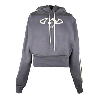GCDS Gcds, Femme, Sweatshirts et sweats &agrave; capuche, Gris, Taille: 36 FR Cropped Sweat &agrave; capuche