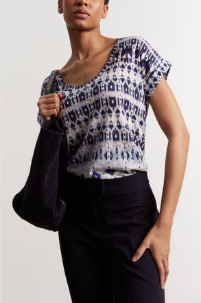 Gerard Darel Tee-shirt ethnique en coton m&eacute;lang&eacute; - AALYA - Indigo