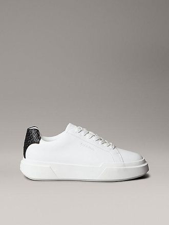 Calvin Klein Ck Avenue - Turnschuhe Aus Weichem Leder Mit Logopr&auml;gung - Bright White/blush/desert Taupe - Damen - EU 39