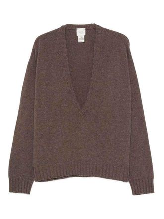Alysi V-Pullover - Braun