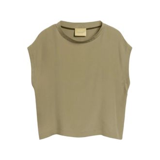 Momoni &Auml;rmellose Bluse - - Tops - Damen - Gr&uuml;n - L