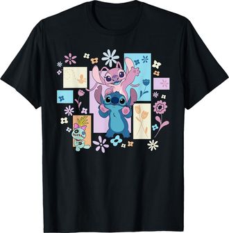 Disney Stitch & Angel Spring Easter Friendly Flower Faces T-Shirt