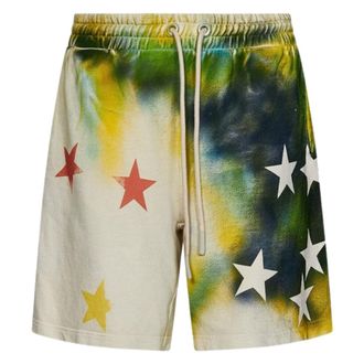 Palm Angels Sprayed Stars Vintage Sweatshorts Wei&szlig;