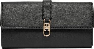 Tommy Hilfiger Geldb&ouml;rse Th Libre Large Flap Wallet AW0AW18935 Schwarz