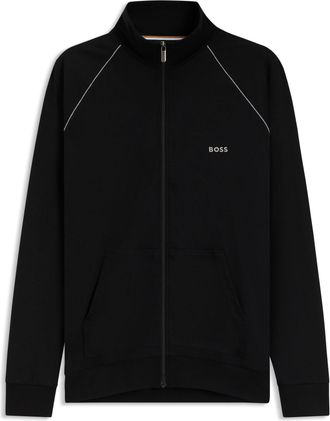 BOSS Herren Mix&Match Jacket Z Jacke aus Stretch-Baumwolle mit Reißverschluss und Logo-Stickerei Schwarz001 XXL