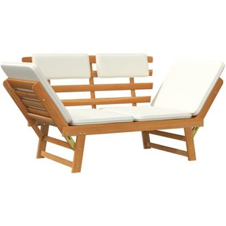 vidaXL Gartenbank mit Kissen 2-in-1 190 cm Massivholz Akazie - Vidaxl