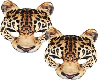 Artibetter TOGEVAL 2 St&uuml;ck Gelbe Leoparden-halbmaske mit Elastischem Band Leichte Halloween Kost&uuml;m Maske f&uuml;r Karneval Cosplay Maskenball und Festival Modisch und