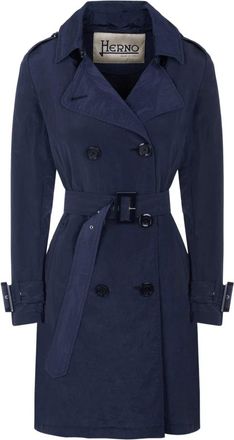 Herno Klassischer Trenchcoat - - Coats - Damen - Blau - 4XS