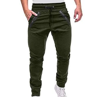 Generic Pantalon de jogging pour homme, taille &eacute;lastique, coupe ajust&eacute;e, en serg&eacute; avec cordon de serrage, l&eacute;ger, respirant, extensible, pantalon de sport &agrave; la