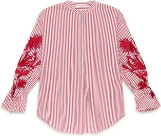 Maliparmi Maliparmi, Femme, Blouses et Chemises, Rouge, Taille: 36 FR Chemise Fleur Ray&eacute;e
