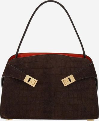 Ferragamo Sac &agrave; bandouli&egrave;re en daim doux Hug