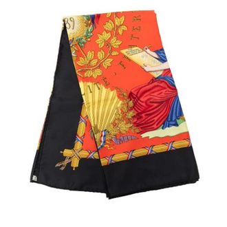 Herm&egrave;s Pre-owned Republique Francaise Liberte Egalite Fraternite 1789 Foulard - Femme - Pre-owned - Orange - Taille: ONE Size