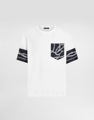 Dolce & Gabbana T-shirt Aus Baumwolle Mit Maritimem Print - Mann T-shirts Und Polos Multicolor 44