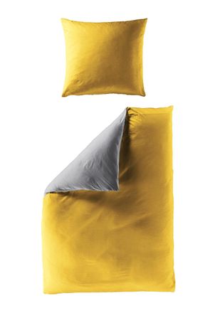 BIERBAUM Bettw&auml;sche UNI 3714, Mako-Satin, Made in Germany, curry 40, 155x220 + 80x80 cm, Komfortgr&ouml;&szlig;e