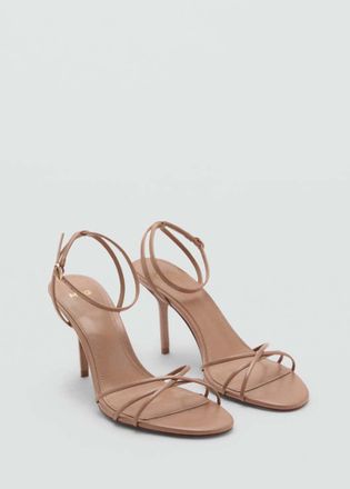 Mango Sandale &agrave; talon avec brides crois&eacute;es nude - Femme - 35 - MANGO
