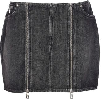 Jean Paul Gaultier minijupe à fermetures zippées et poches - Gris