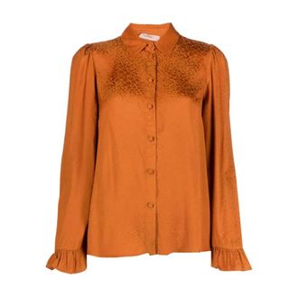 Twinset Elegante Braune Langarmshirt - - Blouses & Shirts - Damen - Braun - XS