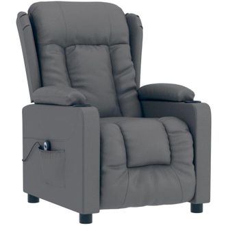 vidaXL Fauteuil inclinable électrique Gris Similicuir Vidaxl