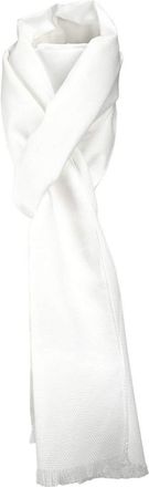 TigerTie Unisex Schal Pique in weiss uni gemustert - Größe 180 x 28 cm