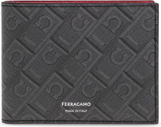 Ferragamo Homme, Accessoires, Gris, Taille: ONE Size Monogram Bifold Wallet
