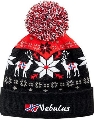 Nebulus Bonnet Inverno unisexe Noir Rouge Taille unique