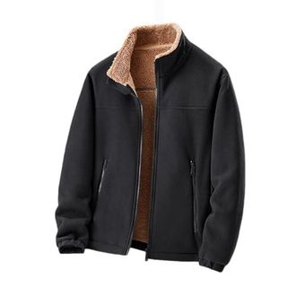 Generic Sweat-shirt en polaire &agrave; fermeture &eacute;clair int&eacute;grale pour homme - Manteaux en polaire chauds et confortables - Col montant - V&ecirc;tements dext&eacute;rieur &agrave; fer