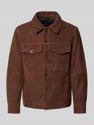 Selected Regular Fit Lederjacke aus echtem Ziegenvelours Modell THOM