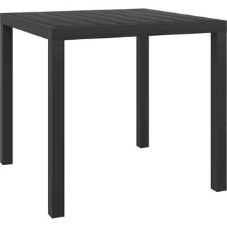 vidaXL Table de jardin Noir 80 x 80 x 74 cm Aluminium et wpc Vidaxl