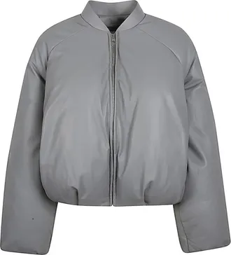 Loewe Femme, Vestes, Gris, Taille: 36 FR Blouson Aviateur Rembourr&eacute; en Cuir