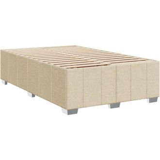 vidaXL Bettgestell ohne Matratze Creme 120x200 cm Stoff Vidaxl