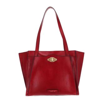 The Bridge Rote Leder Shopper Tasche - - Bags - Damen - Rot - ONE SIZE