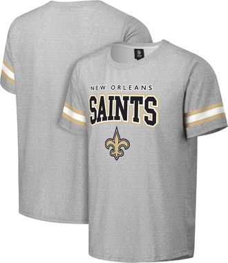 Foco NFL Herren-T-Shirt, offizielles Lizenzprodukt, Grau, Team-Farbe, Prim&auml;r-Logo, gew&ouml;lbtes Wordmark Performance, Rundhalsausschnitt, kurz&auml;rmelig, New Orl