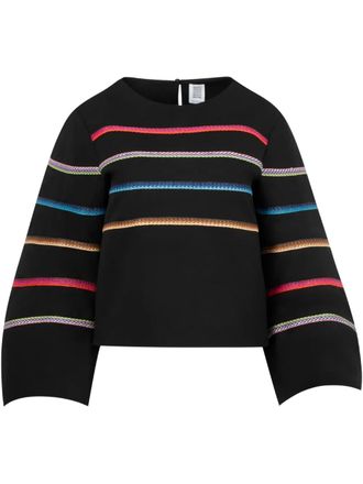 Rosie Assoulin pull en raphia &agrave; rayures - Noir