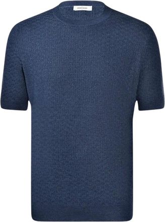 Gran Sasso Homme, Pulls, Bleu, Taille: S T-shirt en maille point de brique