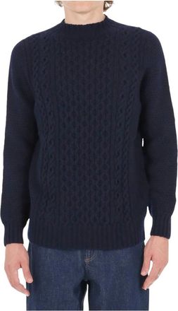 Drumohr Lupetto Aran - - Knitwear - Herren - Blau - XL