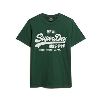 Superdry Vintage Logo JP Baumwolle Gr&uuml;nes T-Shirt - - Tops - Herren - Gr&uuml;n - XL