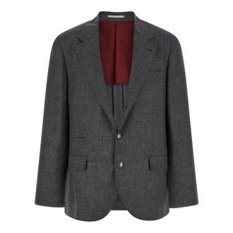 Brunello Cucinelli Sakko mit Metallkn&ouml;pfen - - Jackets - Herren - Grau - M