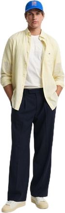 GANT Herren REG Cotton Linen Stripe Shirt Hemd, Banana Yellow, 56