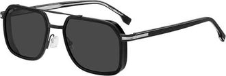 HUGO BOSS Lunettes de Soleil BOSS 1724/S 807 BLACK 55/19/150 Homme