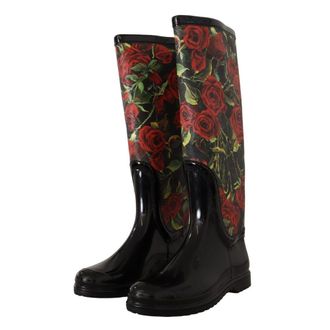 Dolce & Gabbana Womens Black Polyvinyl Rain Boots