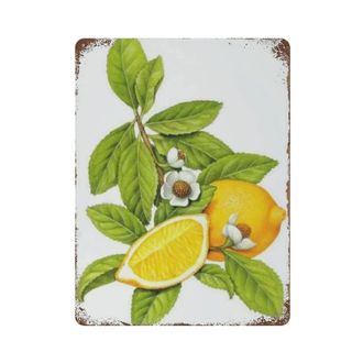 Hdadwy Metall-Blechschild, Zitrone Vintage Blechschild, Wanddekoration, Landhaus, Küche, Zuhause, Garage, Dekoration, 40,6 x 30,5 cm