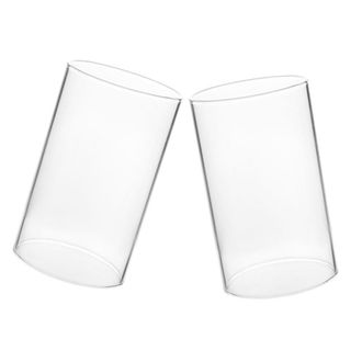 DOITOOL 2stücke Kerzenschirme Aus Klarglas Glas Kerzenhalter Zylinderförmige Abdeckung Für Stumpenkerzen Wohnraumdekoration Hochzeit Bankett