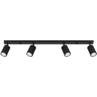 Licht-Erlebnisse Strahler Aluminium GU10 verstellbar Schwarz 4-flammig l&auml;nglich Modern Spot Lampe