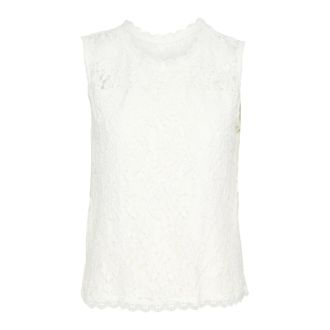Cream Haut en Dentelle Blanc Neige Style F&eacute;minin - Femme - Tops - Blanc - Taille: 36 FR