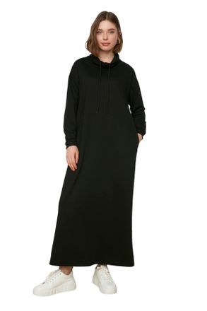 Trendyol Damen Trendyol Womens Design Maxi Standard Cowl Neck Knit Dress, Schwarz, 38 EU