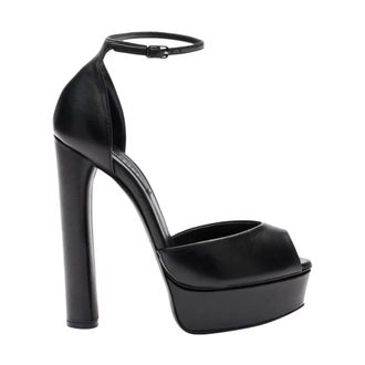 Casadei Flora Plateau-Sandalen aus Leder - - Shoes - Damen - Schwarzk - 39 EU