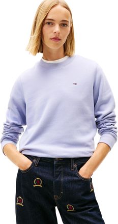 Tommy Jeans Damen Tjw Reg S Flag Crew Dw0Dw19959 Pullover-Sweatshirt, Blue (Periwinkle Dusk), XXS