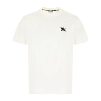 Burberry Check Trim Baumwoll-T-Shirt - - Tops - Herren - Wei&szlig; - S
