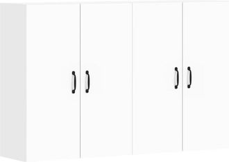 vidaXL Wandschränke 2 Stk. Weiß Holzwerkstoff Vidaxl