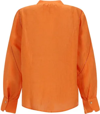 120% Lino Linen Shirt - Orange